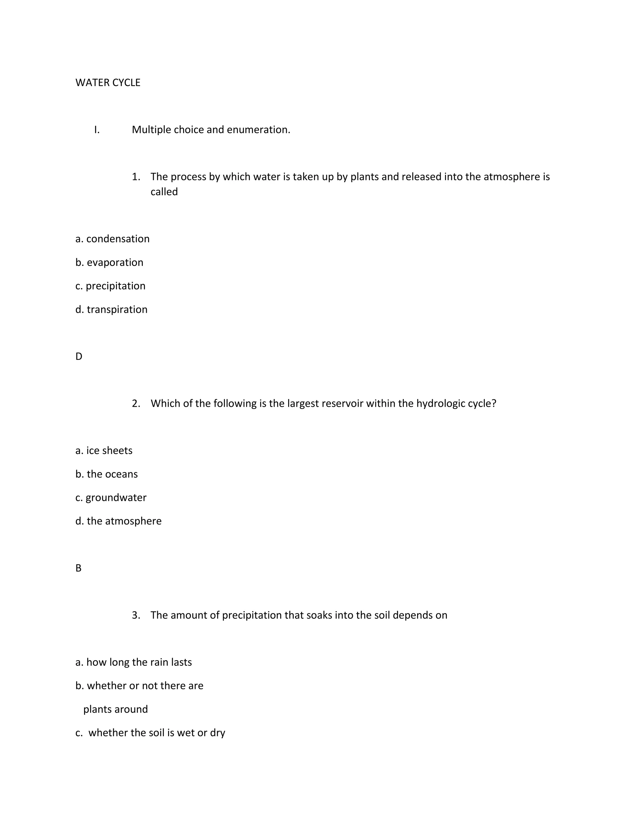 Physics, Earth and Space Science Sample Quiz | DOCX
