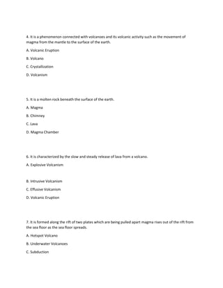 Physics, Earth and Space Science Sample Quiz | DOCX