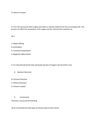 Physics, Earth and Space Science Sample Quiz | DOCX