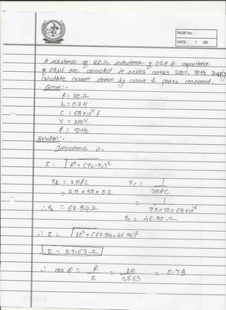 Beee ac circuits problems with solution | PDF