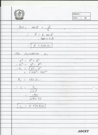 Beee ac circuits problems with solution | PDF