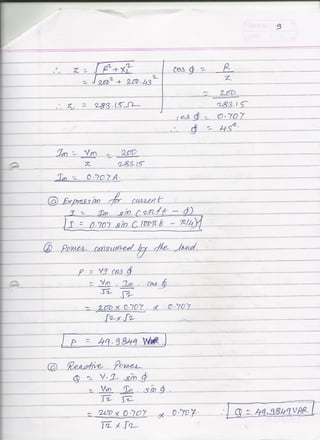 Beee ac circuits problems with solution | PDF