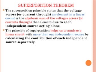 BEEE Unit for engineers electrical introducing to theorems | PPTX