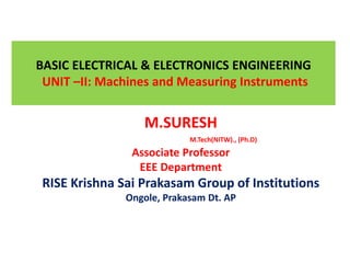 BEEE UNIT-II (ELECTRICAL MACHINES & MEASUREMING INSTRUMENTS | PPTX