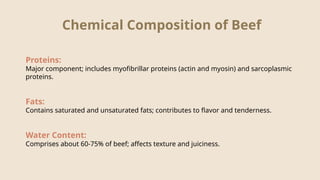 Beef: Nutritional Value, Processing, and Its Role in Food Engineering | PPTX