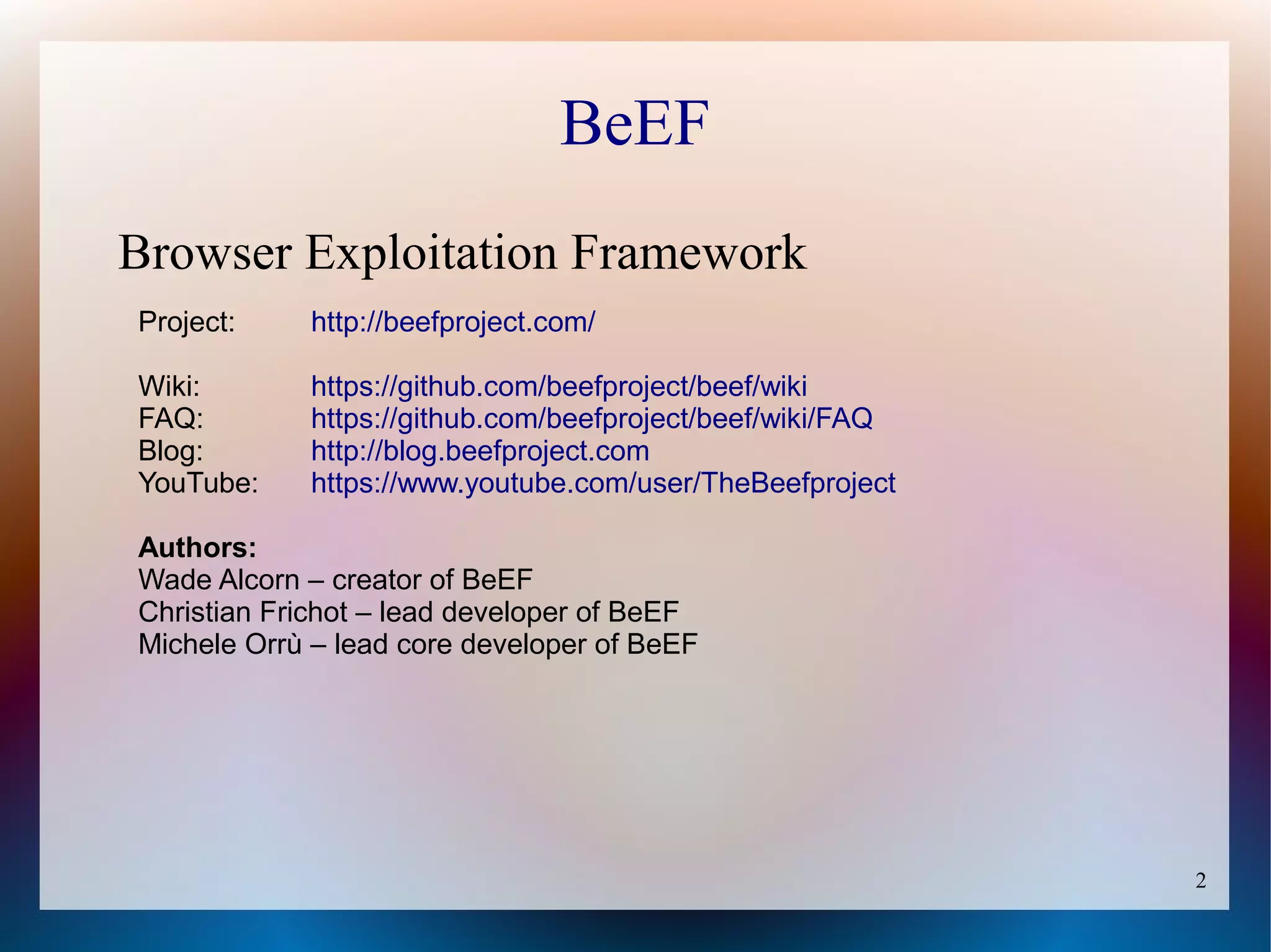 Browser Exploitation Framework Tutorial | ODP