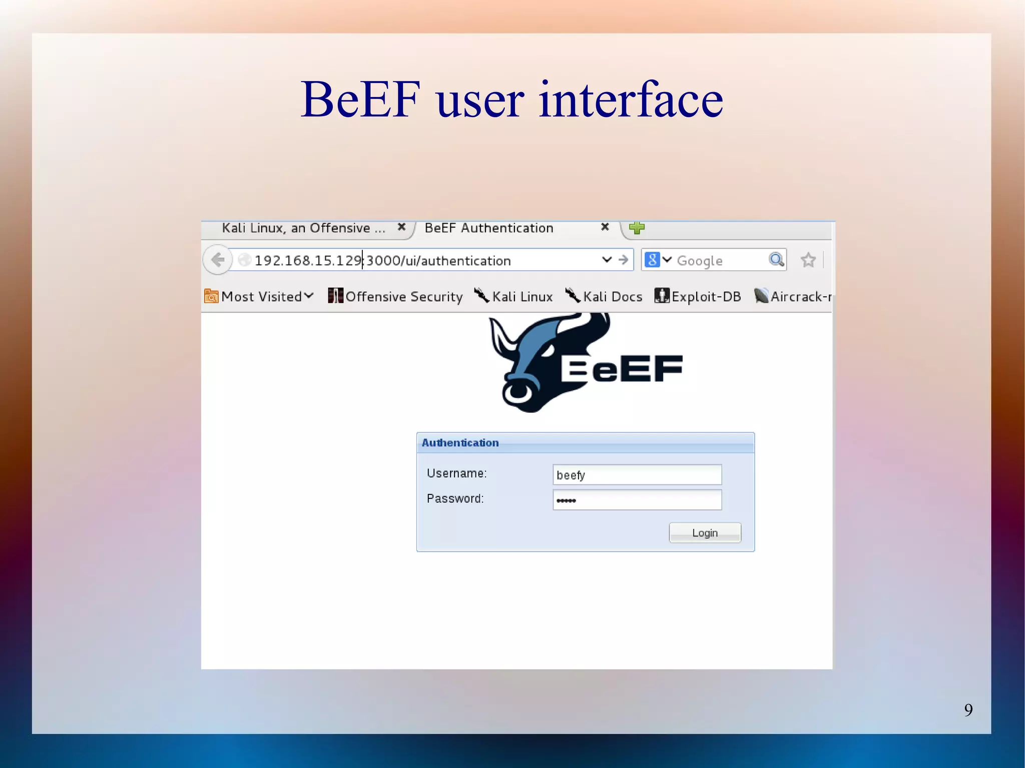 Browser Exploitation Framework Tutorial | ODP