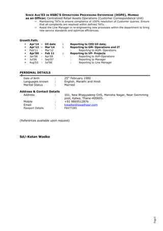CV- Ketan Wadke-2014-Final | DOC