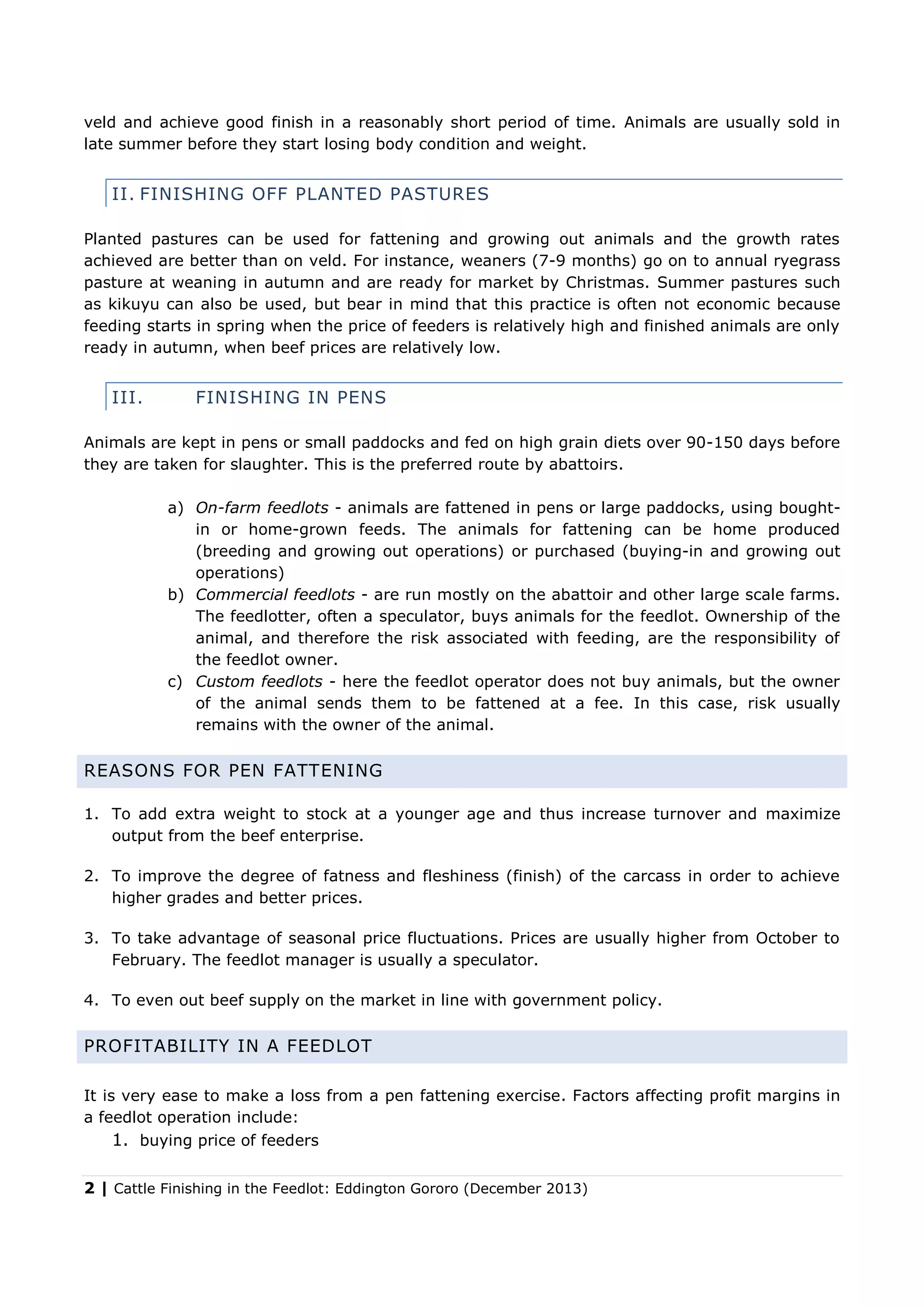 Beef cattle finishing in the feedlot | PDF