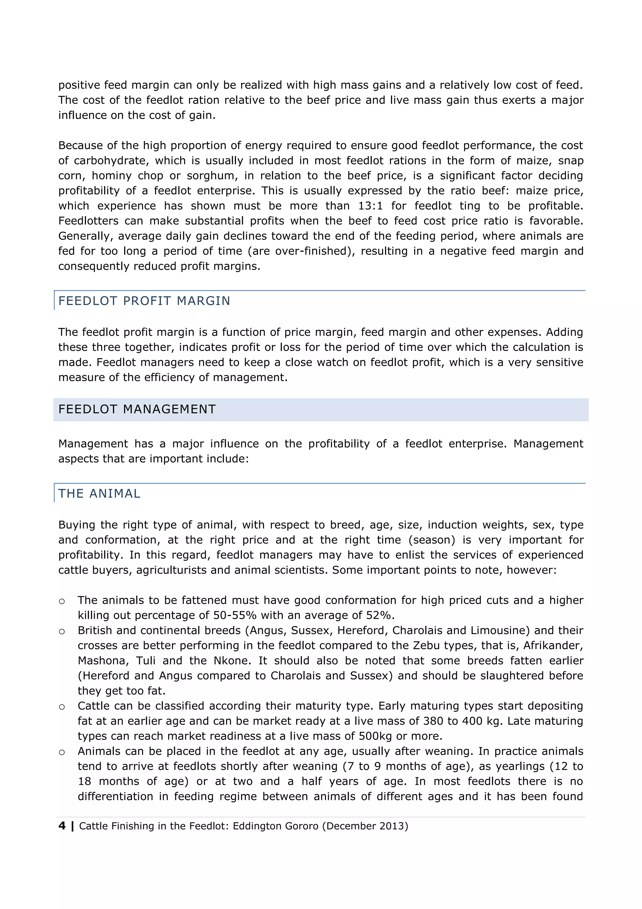 Beef cattle finishing in the feedlot | PDF