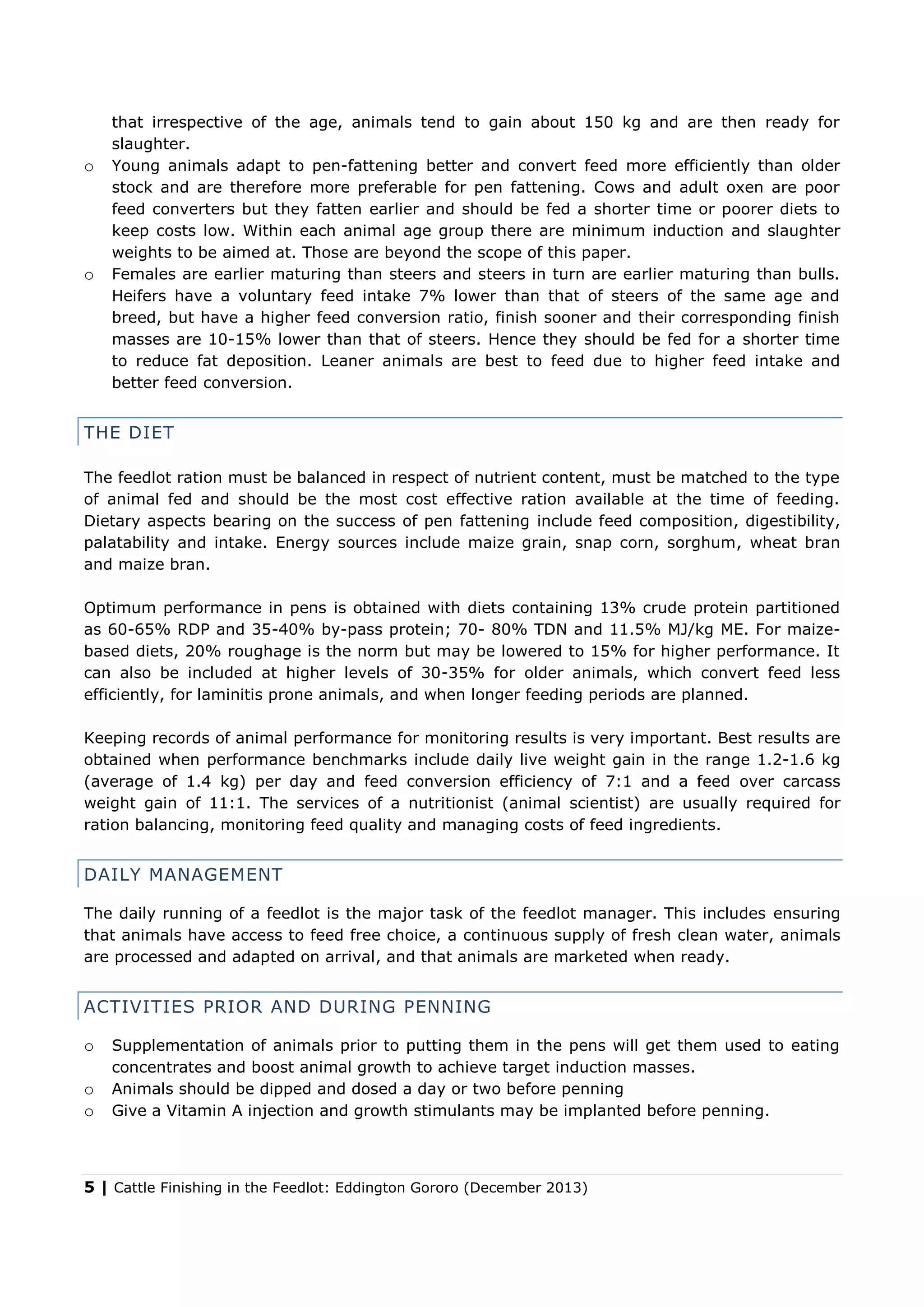 Beef cattle finishing in the feedlot | PDF