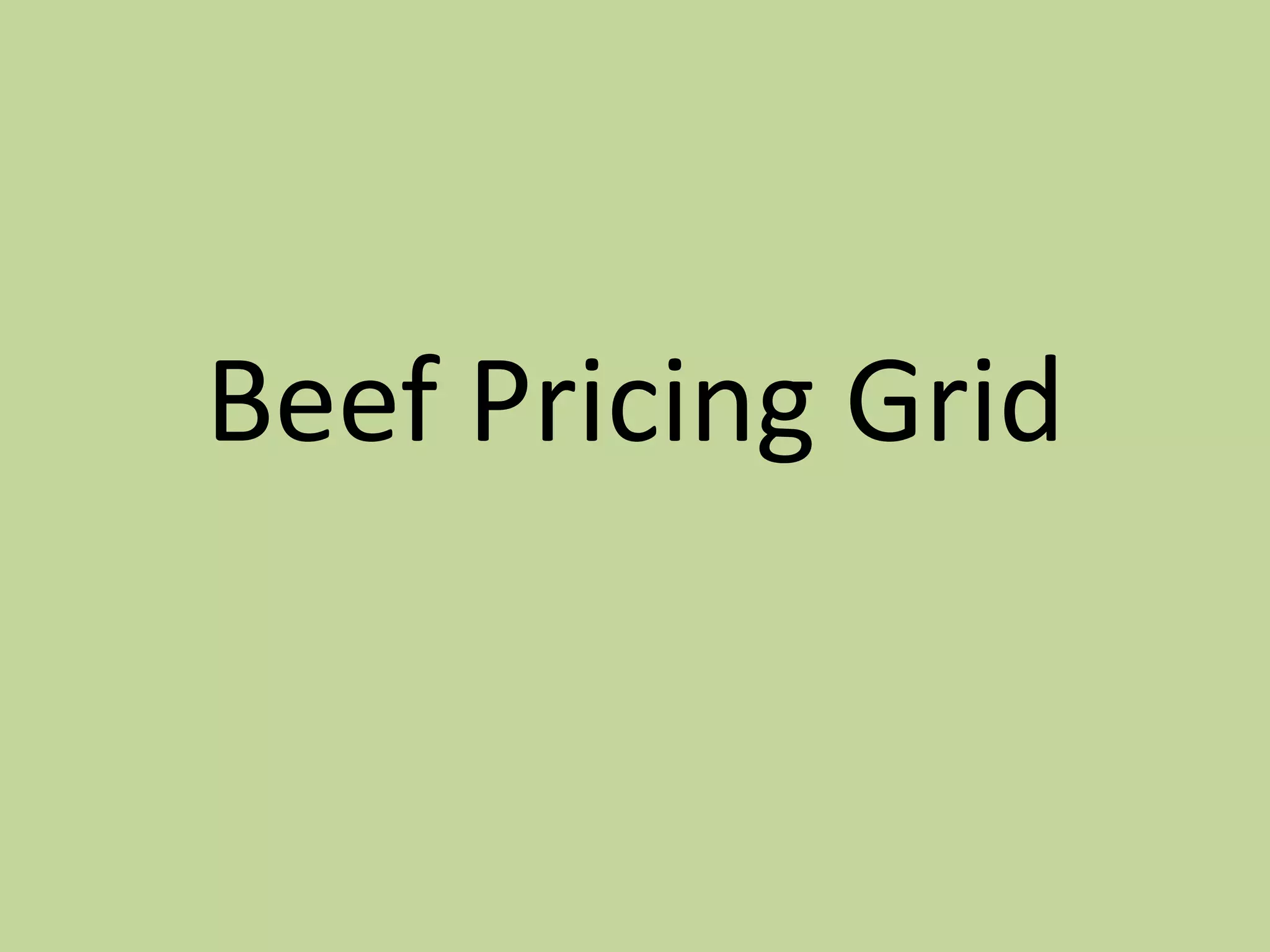 Beef Pricing Grid | PPTX | Food & Drink