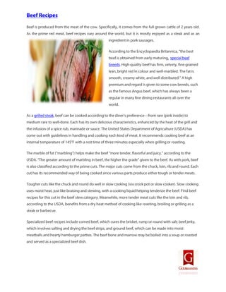 Beef recipes | PDF | Cooking | Food & Drink