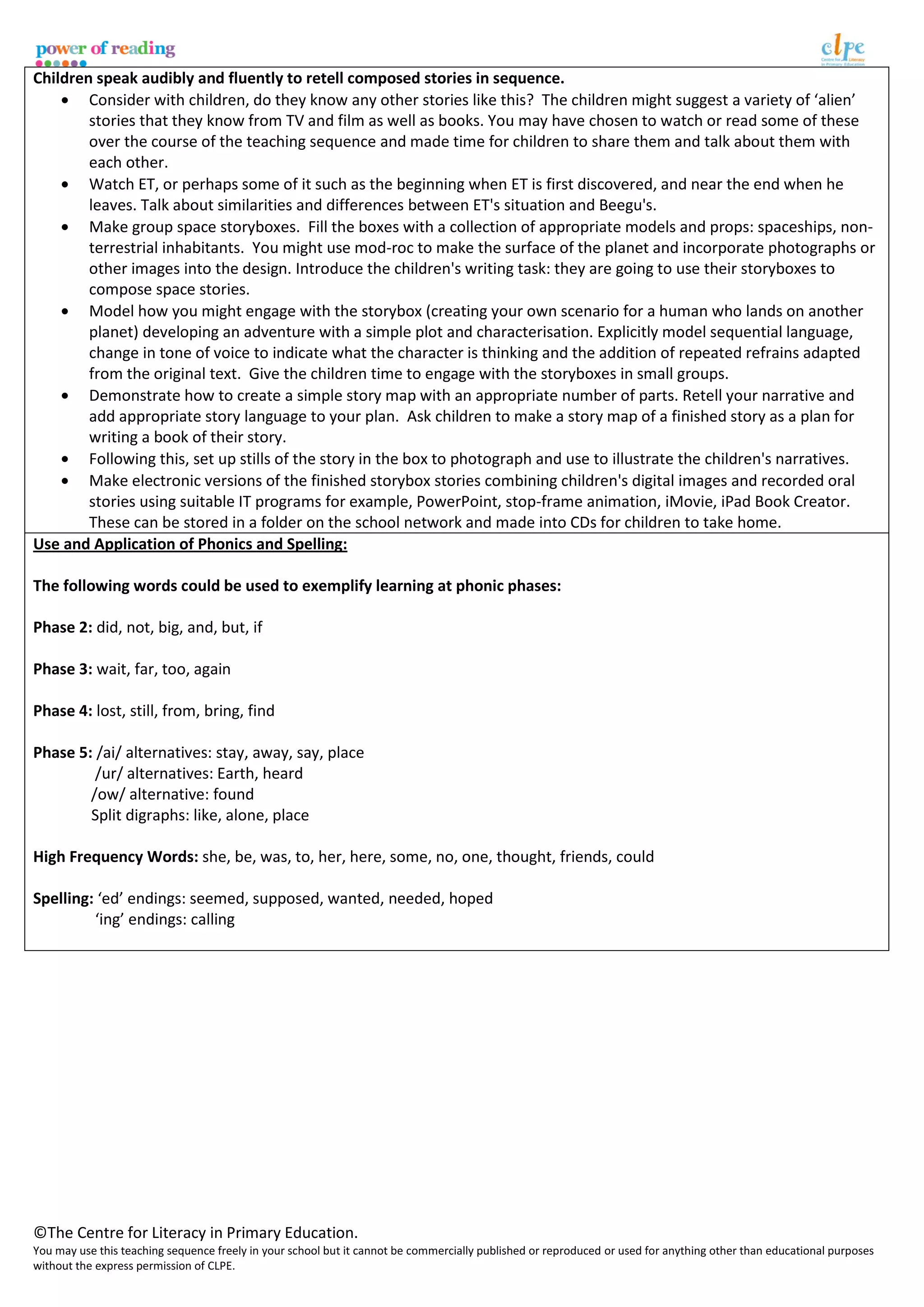 Beegu teaching sequence 2013 | PDF