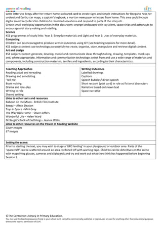 Beegu teaching sequence 2013 | PDF