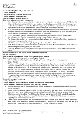 Beegu teaching sequence 2013 | PDF