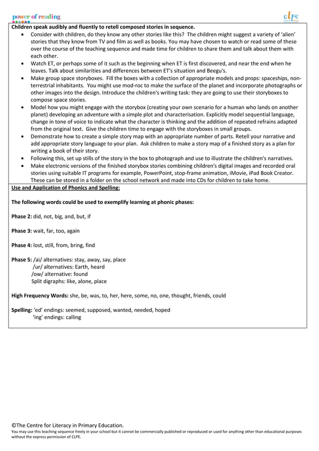 Beegu teaching sequence 2013 | PDF