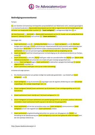 Voorbeeldbrief opzegging arbeidscontract- De Advocatenwijzer | PDF