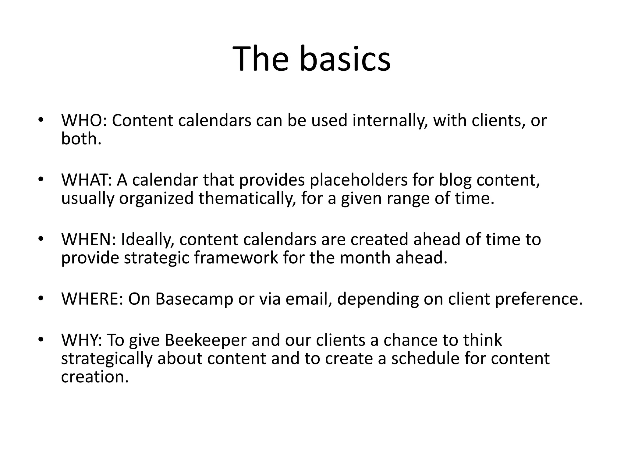 Beekeeper u creating a content calendar final(1) | PPT