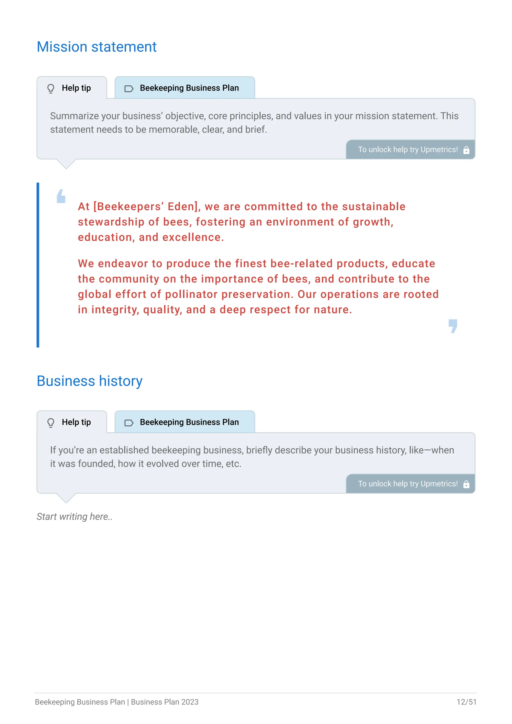 Beekeeping Business Plan Example | Upmetrics | PDF