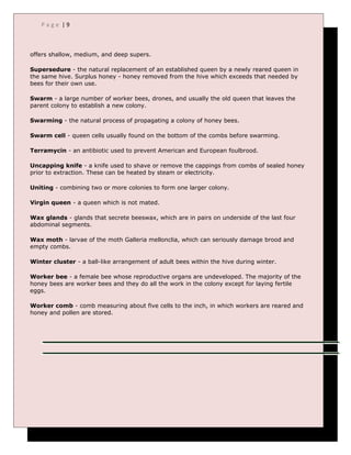 Beekeeping terms | DOC