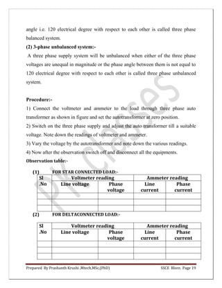 Basic electrical lab manual 2018 scheme | PDF