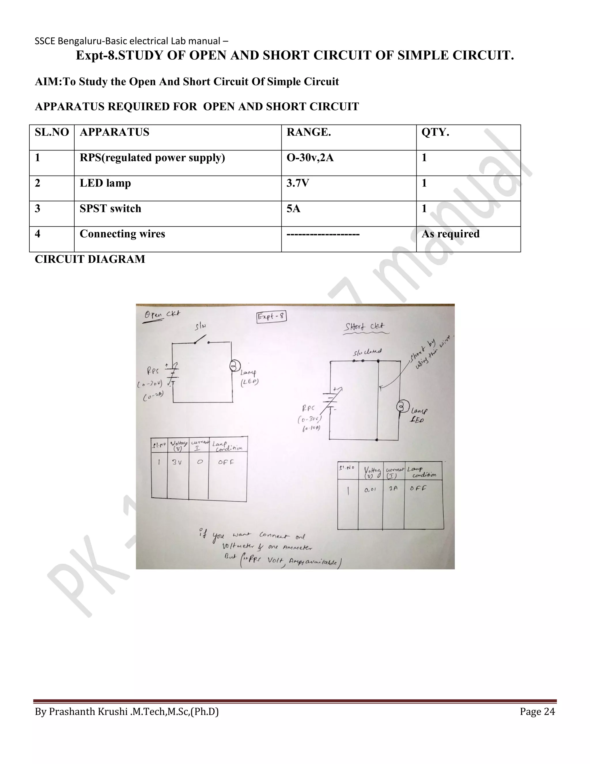 VTU Basic electrical Lab manual | PDF