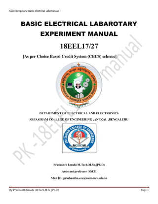 VTU Basic electrical Lab manual | PDF