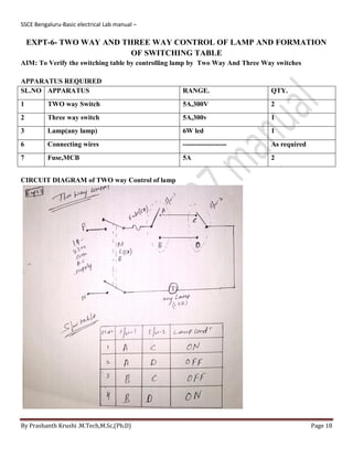 VTU Basic electrical Lab manual | PDF