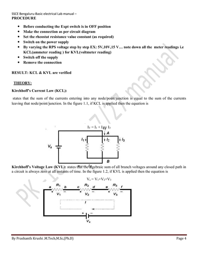 VTU Basic electrical Lab manual | PDF