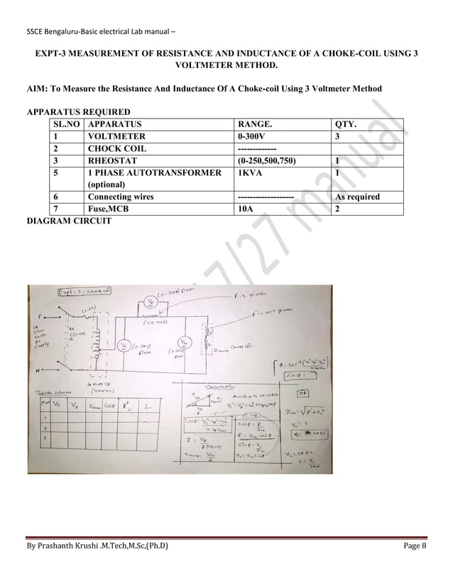 VTU Basic electrical Lab manual | PDF