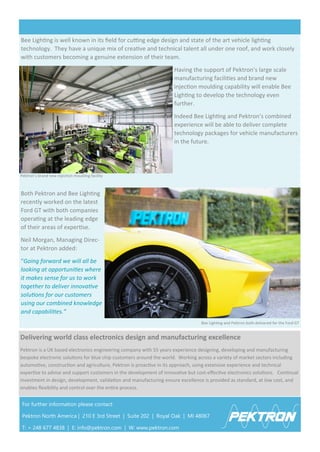 Pektron invests in Bee Lighting | PDF
