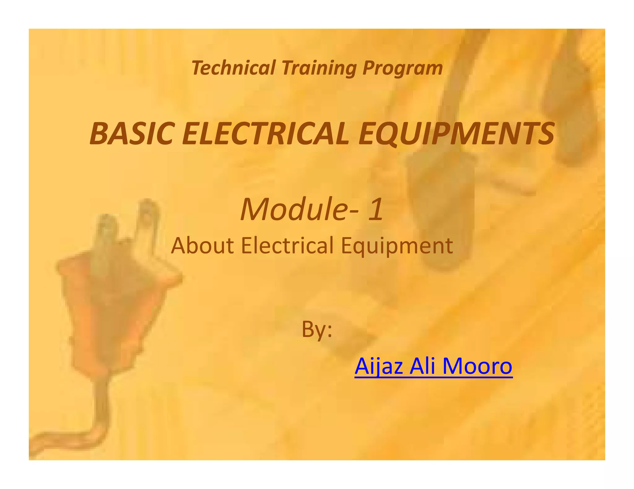 Basic Electrical Equipment module-1 | PDF