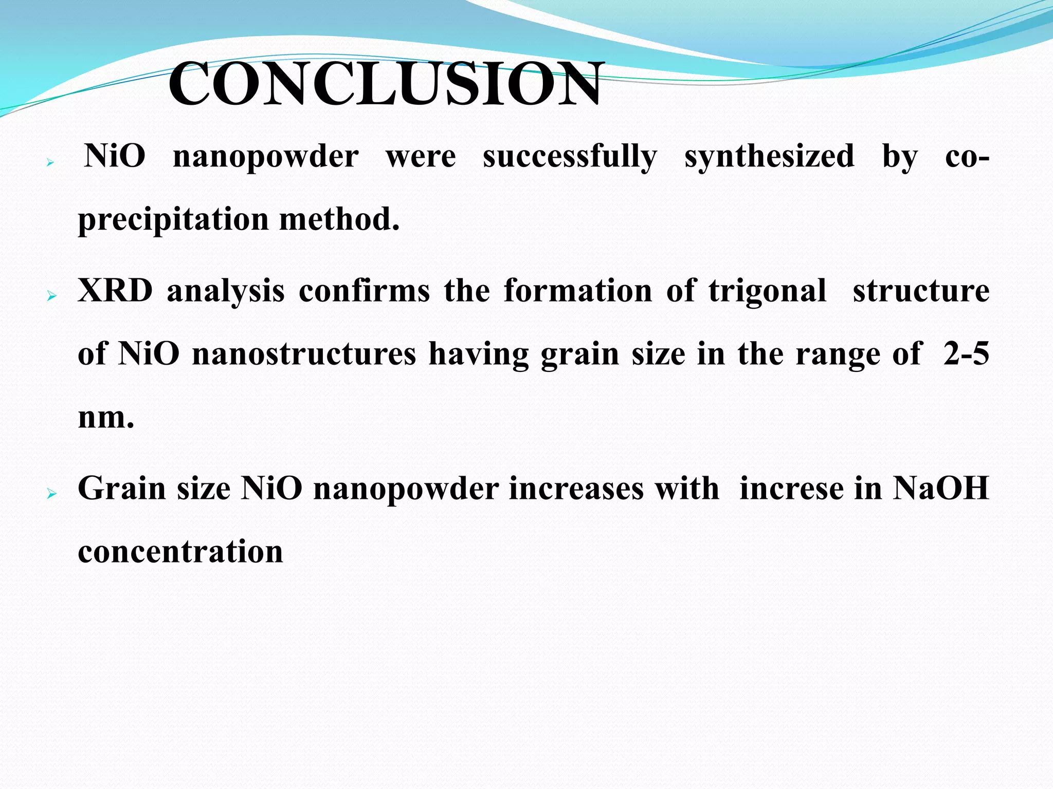Synthesis and characterization of nickel oxide nanastructures | PDF