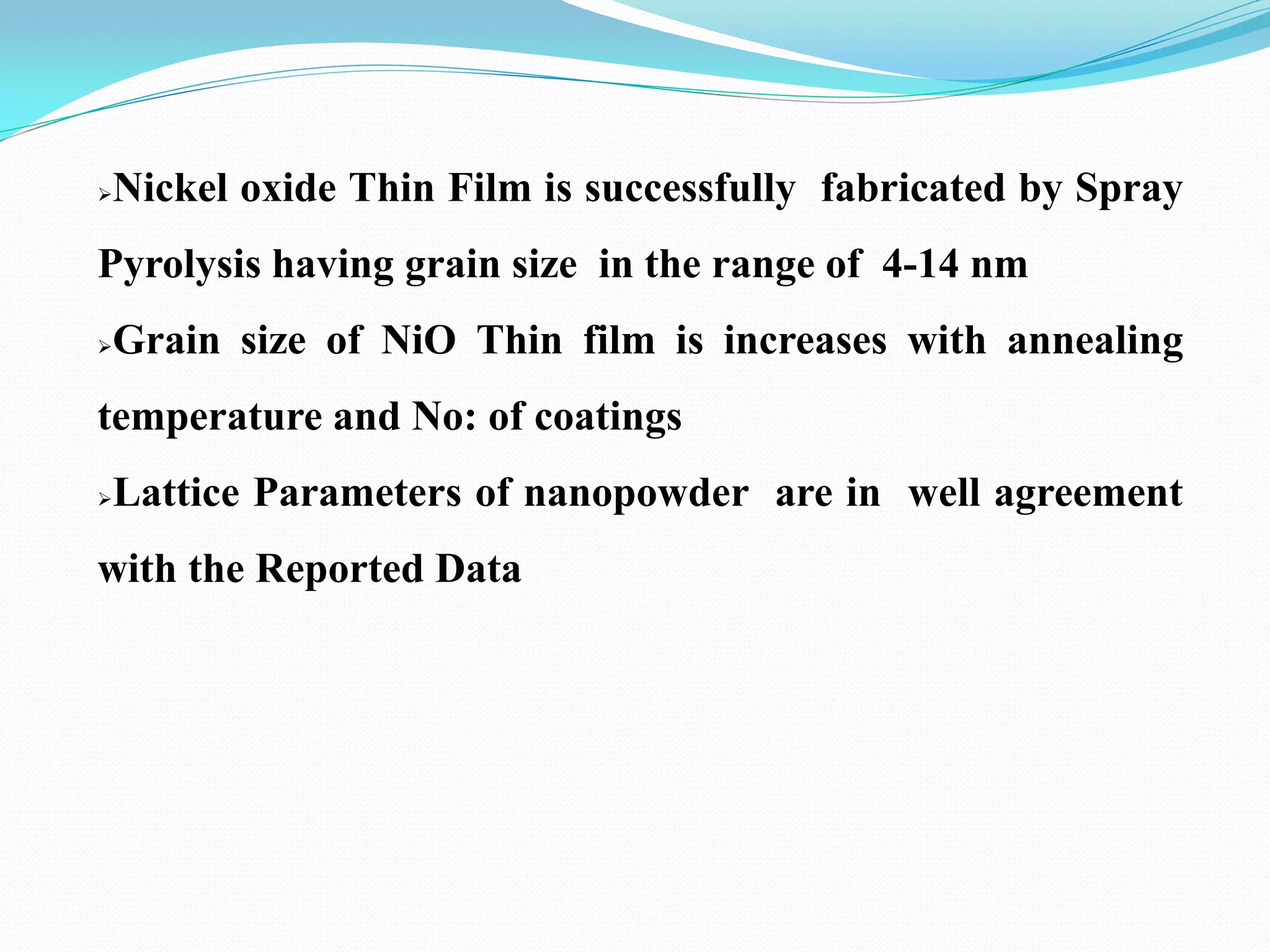 Synthesis and characterization of nickel oxide nanastructures | PDF