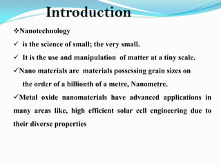 Synthesis and characterization of nickel oxide nanastructures | PDF