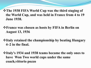 FIFA world cup 1938 | PDF
