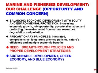 BLUE ECONOMY: TOWARDS A SUSTAINABLE MARINE AND FISHERIES DEVELOPMENT IN ...