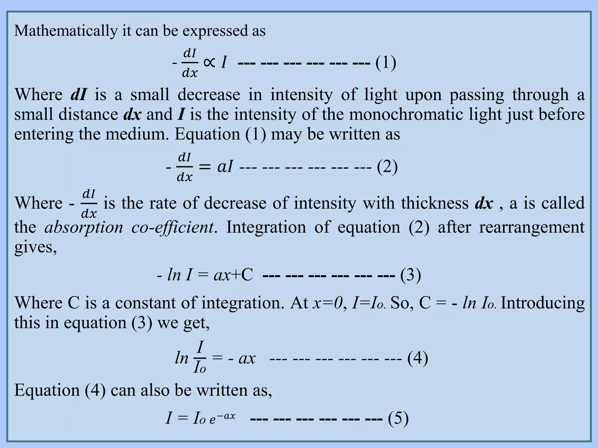 Beer lambert's law | PPTX