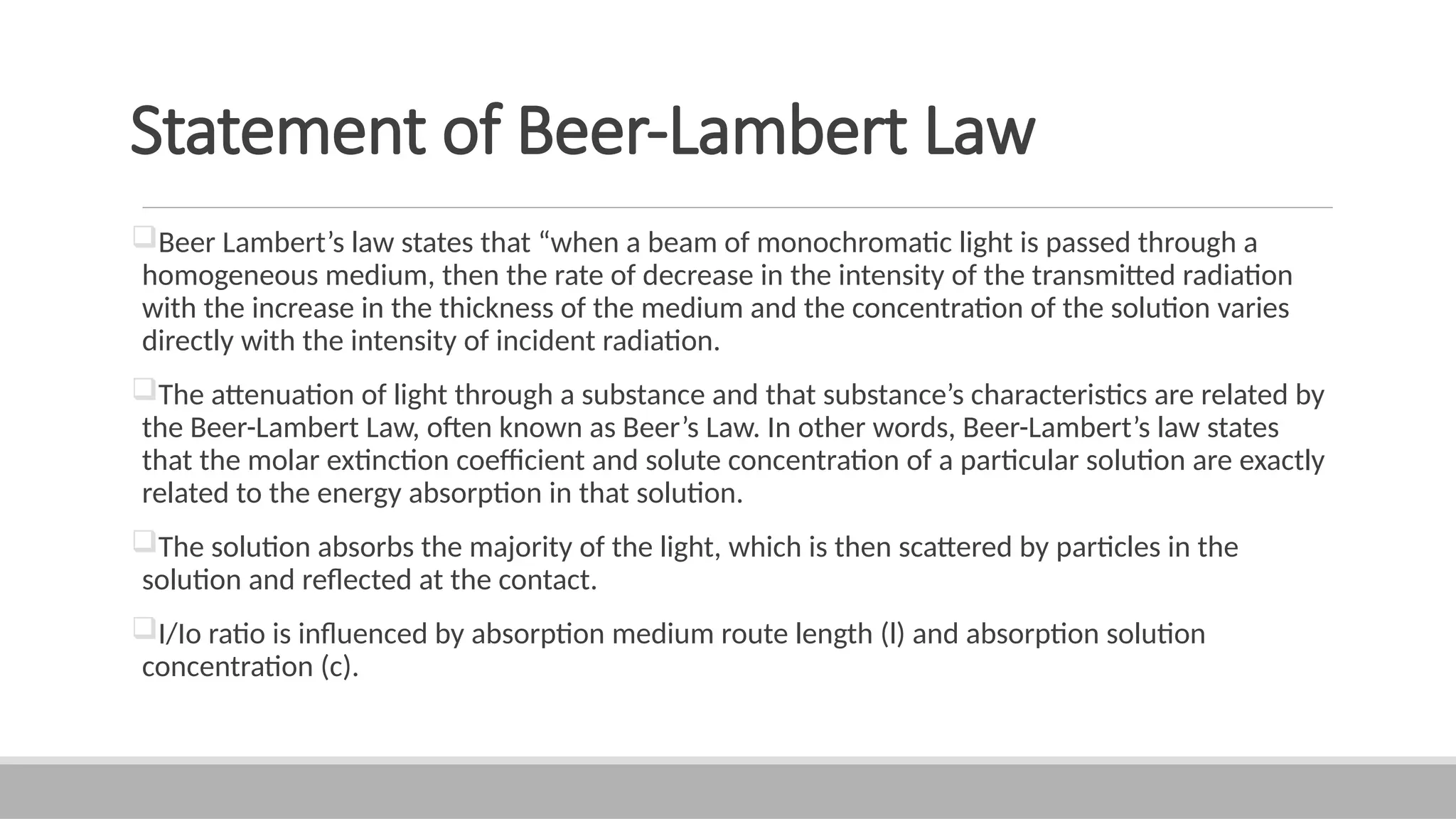 BEER-LAMBERT’S LAW (Principle of Spectroscopy).pptx