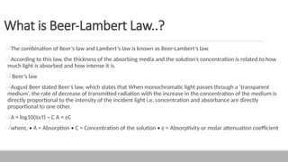 BEER-LAMBERT’S LAW (Principle of Spectroscopy).pptx