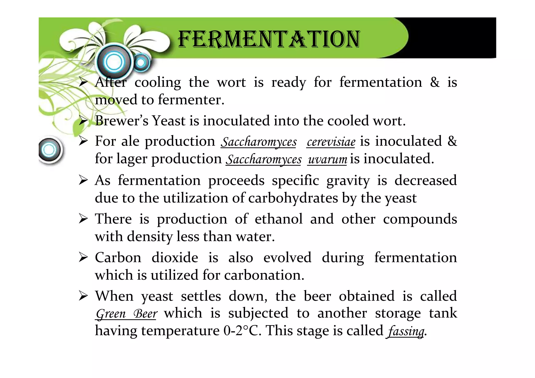 Beer types, production &spoilage | PDF