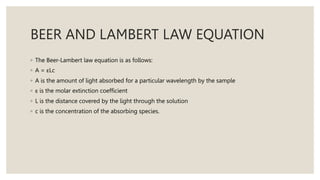 beer and lambert's law.pptx | Chemistry | Science