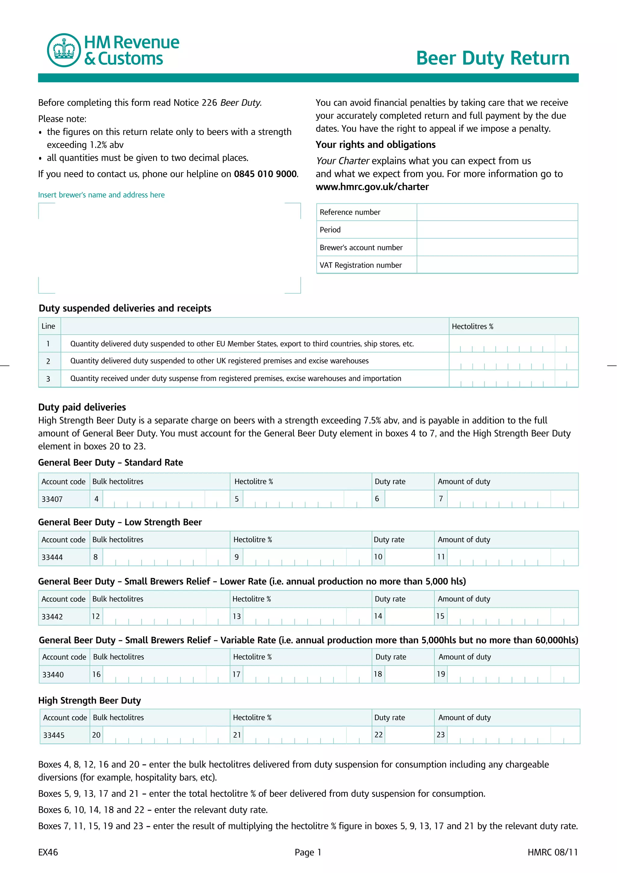 Beer duty return UK by Keyconsulting UK | PDF