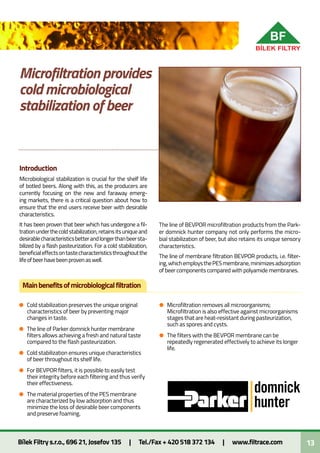 Beer filtration brochure(English) | PDF