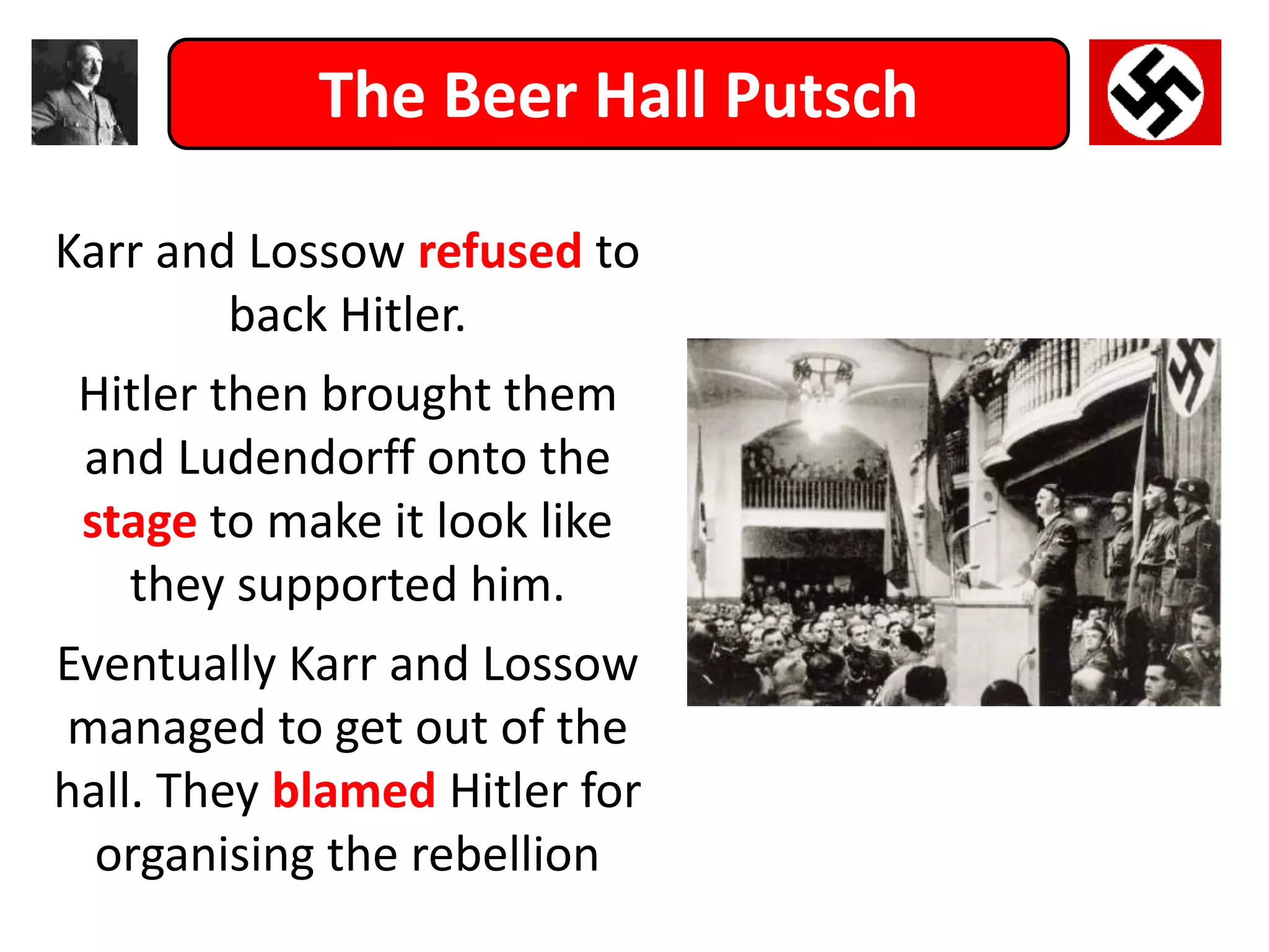 Hitler and Nazi Germany - Beer hall putsch | PPTX