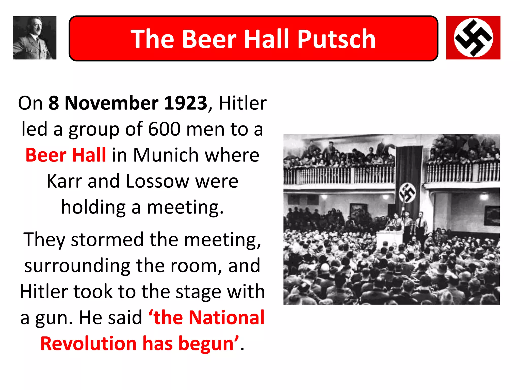 Hitler and Nazi Germany - Beer hall putsch | PPTX