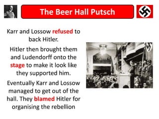 Hitler and Nazi Germany - Beer hall putsch | PPTX