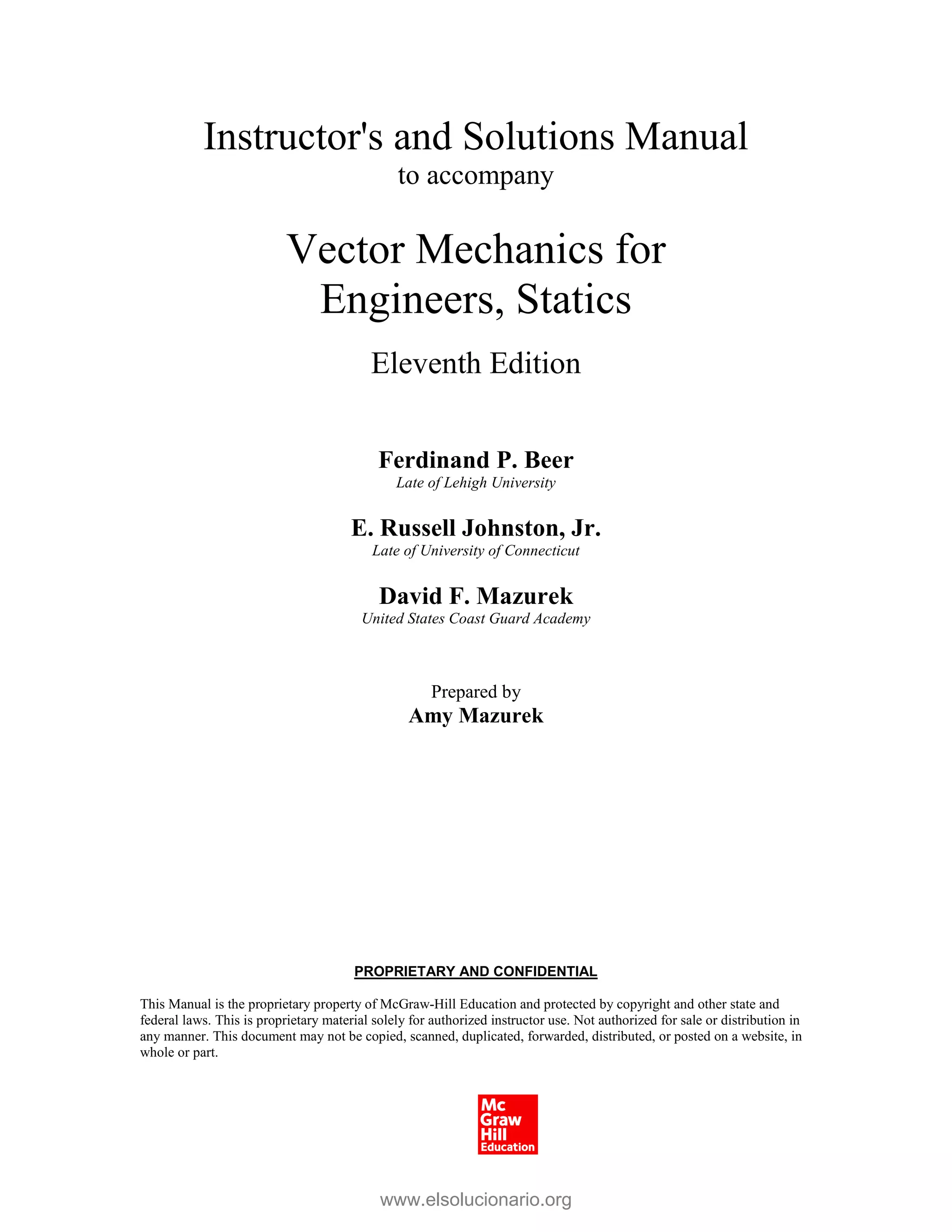 Beer johnston Statics 11- Solution Manual.pdf