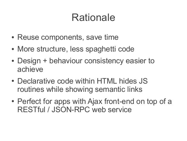 Binding components, events + data sources in HTML + JS